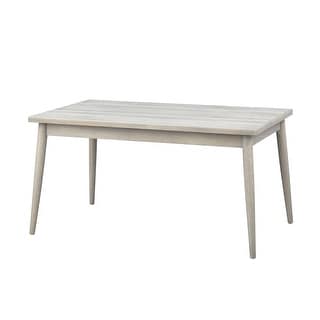 Rectangular Wooden Dining Table with Tapered Legs in Natural Wood Grain ...