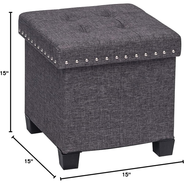 Payton Foldable Storage Ottoman Footrest and Seat Cube - Bed Bath ...