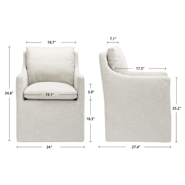 Upholstered Swiveling Dining Chair with Hide Casters - Bed Bath ...
