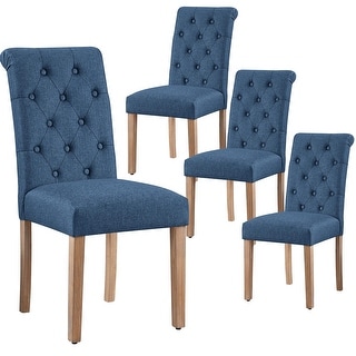 Dining Chairs Button Tufted Parsons Diner Chairs Upholstered Fabric ...