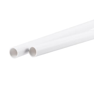 PVC Pipe Round Rigid Plastic Tube 11mm ID 13mm OD 500mm White 2 Pack ...