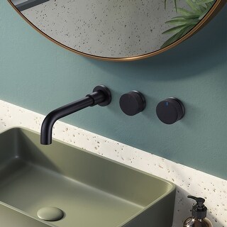 Rbrohant 2-Round Knob Handle Bathroom Faucet,Wall Mount Tub Faucet Set ...