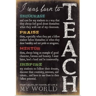 "I Was Born to Teach" Poster Print - Bed Bath & Beyond - 25492232