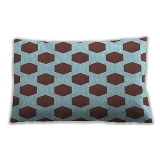 Ahgly Company Patterned Indoor-Outdoor Tron Blue Lumbar Throw Pillow ...