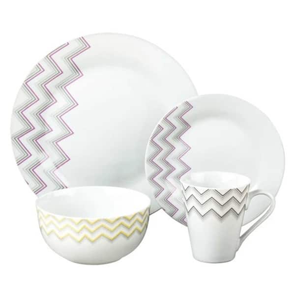 PREMIUS 16 Piece Ceramic Dinner Set, Heat Resistant Porcelain - Bed ...