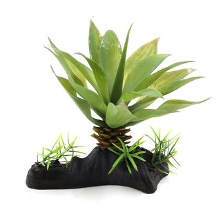 Green Plastic Aquarium Terrarium Leaves Plant Ornament for Reptile ...