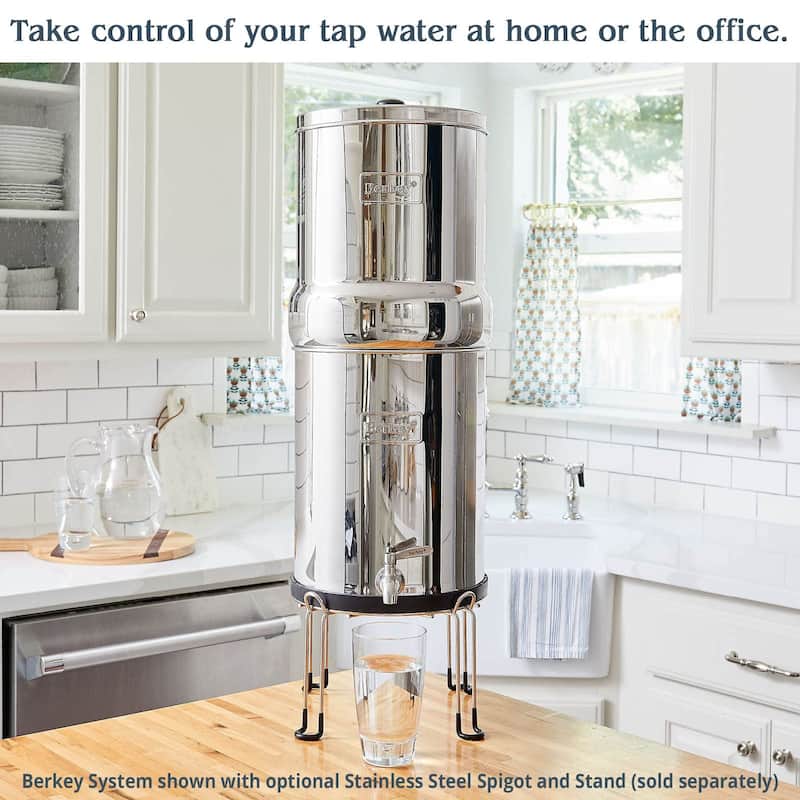 Gravity-Fed Stainless Steel Countertop Water Filter System 3.25 Gallon ...