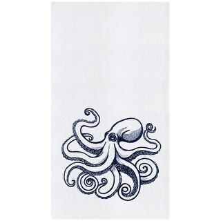 Blue Octopus Kitchen and Bathroom Embroidered Hand Towel - Bed Bath ...