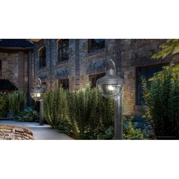 Luxury Nautical Post Light, 12"H x 9"W, with Coastal Style, Aged Zinc ...