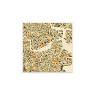 Abstract City Map of Boston Print On Acrylic Glass by Jazzberry Blue ...