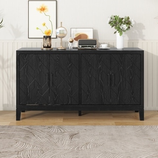 Retro 4-Door Sideboard Buffet with Diamond Lattice Pattern and ...