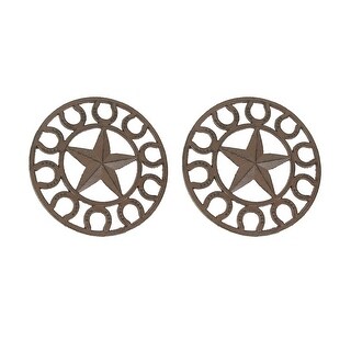 Brown Cast Iron Star And Horseshoe 10 Inch Table Trivets (Set Of 2) - 1 ...