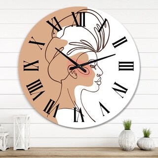 Designart 'One Line Portrait of African American Woman II' Modern wall ...