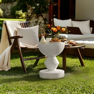 Modern Decorative Garden Stool Heavy Duty Patio Sturdy Faux Terrazzo ...