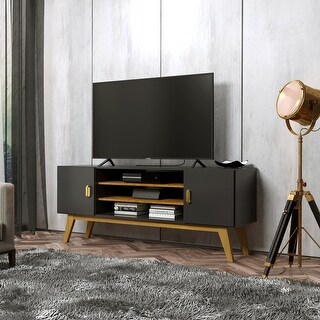 Atlanta Black Matte TV Stand, TVs up to 58", Manufactured Wood - Bed ...