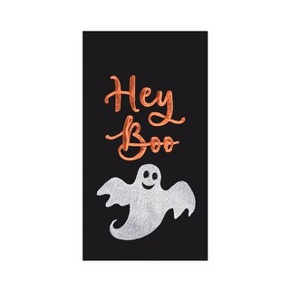 Halloween "Hey Boo" Flying Ghost 100% Cotton Embroidered Canvas ...