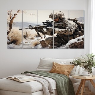 Designart "Army Precision Marksmanship IV" Army Metal Wall Decor Set ...