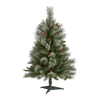3' Snowed French Alps Mountain Pine Christmas Tree - Green - Bed Bath ...