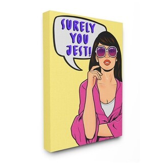 Stupell Surely You Jest Phrase Female Slang Pop Art Canvas Wall Art ...