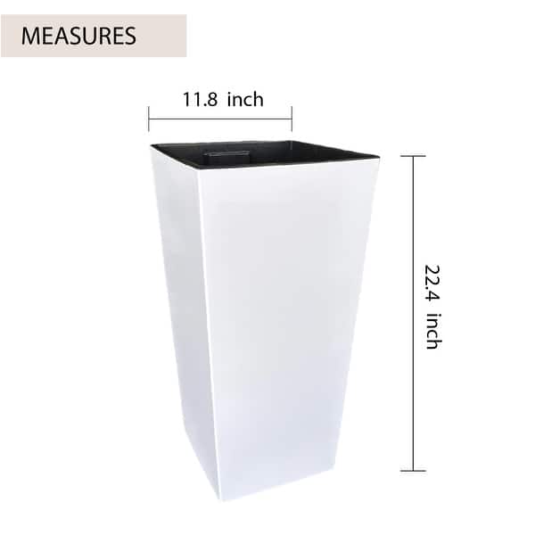Lamela 22.4 in H Rectangular Plastic Modern Style Finezja Planter w ...