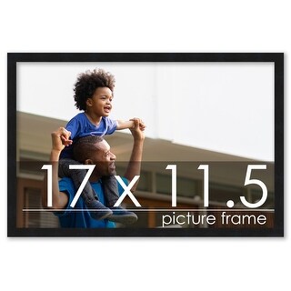 17x11.5 Contemporary Black Wood Picture Frame - UV Acrylic, Foam Board ...
