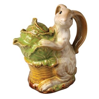 Rabbit with Cabbage Decorative Teapot - Collectible Porcelain Kettle ...