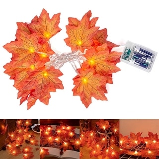 LED Fall Maple Leaves Battery Fairy String Lights - Bed Bath & Beyond ...