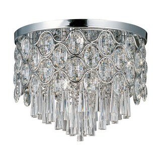 Maxim Beveled Crystal Shade 12-light Chrome Jewel Flush Mount Light ...