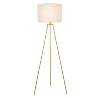 Gold Tripod Floor Lamp with White Fabric Shade - 21" x 58" - Bed Bath ...