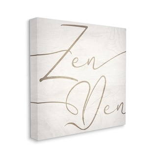 Stupell Zen Den Phrase Minimal Rustic Cursive Typography Canvas Wall ...