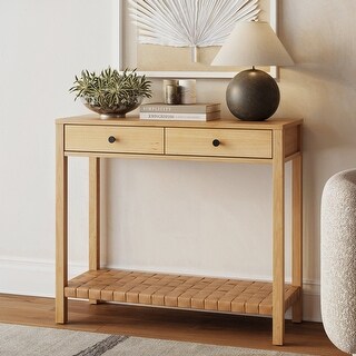 Modern 51.2" Curved Console Table with Three Drawers and a Shelf, Ideal ...