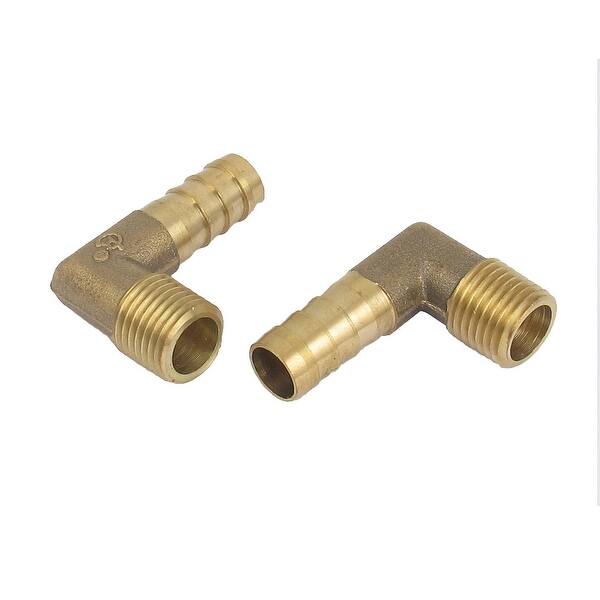 1/4BSP Thread 10mm Tube Dia 90 Degree Hose Barb Coupler Connector 2pcs ...
