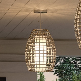 Luxury Bohemian Outdoor Pendant, 16"H x 12"W, with Coastal Style ...