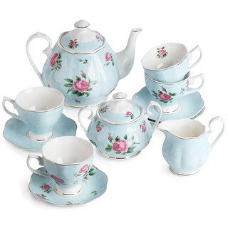 13 Pieces Floral Tea Set - Bed Bath & Beyond - 42668081