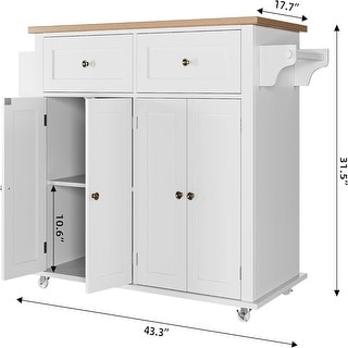 Kitchen Island Cart，Portable Rolling Islands Table on Wheels - Bed Bath ...