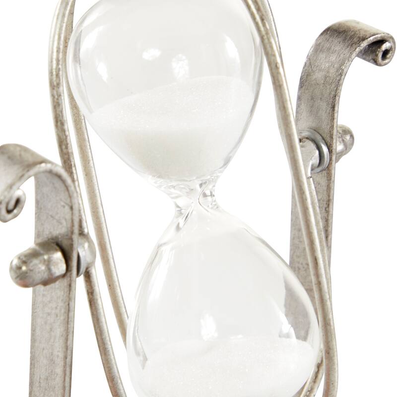 Glass Hourglass Sand Timer with Rotating Stand - Brass, Black, Silver ...