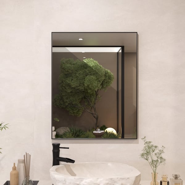 wide rectangle bathroom mirror