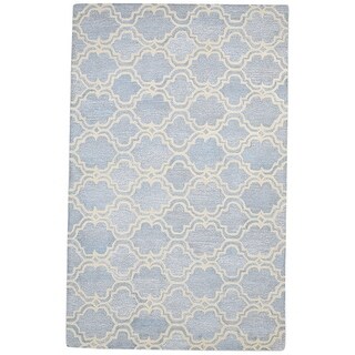 One of a Kind Hand-Tufted Modern 5' x 8' Scroll Wool Grey Rug - 5' x 8 ...