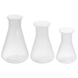 Plastic Erlenmeyer Flask, 3 Pack Wide Mouth Conical Flask - Clear - Bed ...