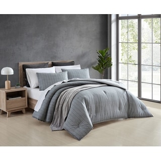 ED Ellen DeGeneres Chambray Pinstripe Grey Comforter Set - Bed Bath ...