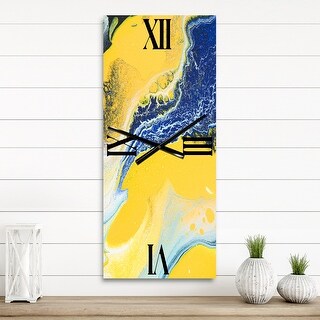 Designart 'Abstract Composition In Yellow and Blue VII' Modern Wall ...