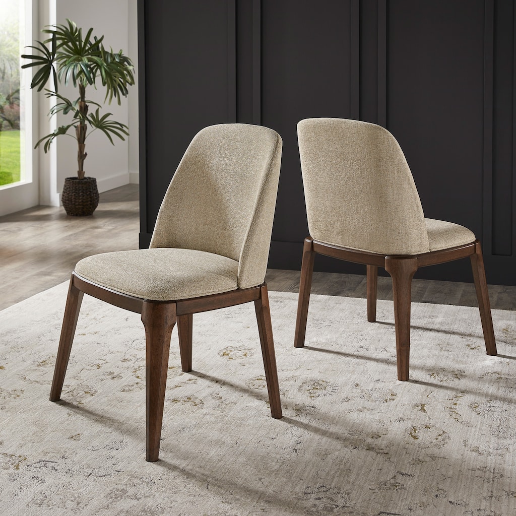 Rondo Upholstered Side Chairs with Walnut Legs (Set of 2) by iNSPIRE Q ...