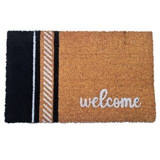 PVC Backed coir door mat natural printed doormat - 18" X 30" - Bed Bath ...