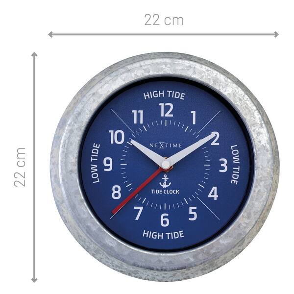 Tide 8.7-Inch Galvanized Metal Wall Clock with High or Low Tide Status ...