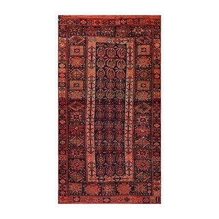 Hand Knotted Antique Navy,Coral Persian Wool Traditional Oriental Area ...