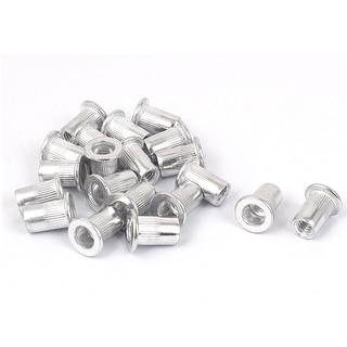 M6 Aluminum Flat Head Rivet Nut Insert Nutsert Silver Tone 20pcs ...