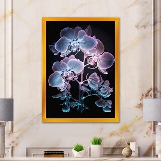 Designart "Luminous White Orchid With Purple Glow V" Floral Orchid ...