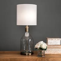 Modern 22-inch Table Lamp Glass Desk Lights in Green and Gold - 14.2 ...