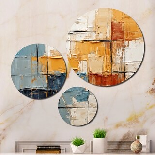 Designart "Prairie Bliss" Abstract Collages Metal Wall Art Prints Set ...