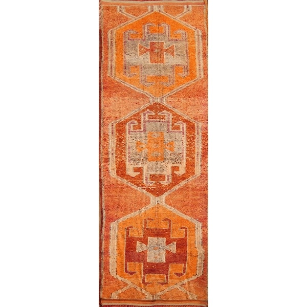 orange patterned runner rug